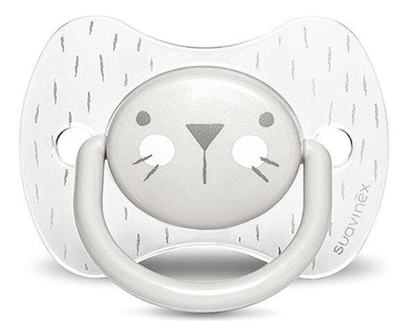 Suavinex smoczek fizjologiczny silikonowy 6-18m Hygge Baby Kotek szary | TOMI.pl