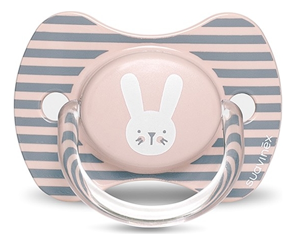 Suavinex smoczek fizjologiczny silikonowy 4-18m Hygge Baby Królik różowy | TOMI.pl