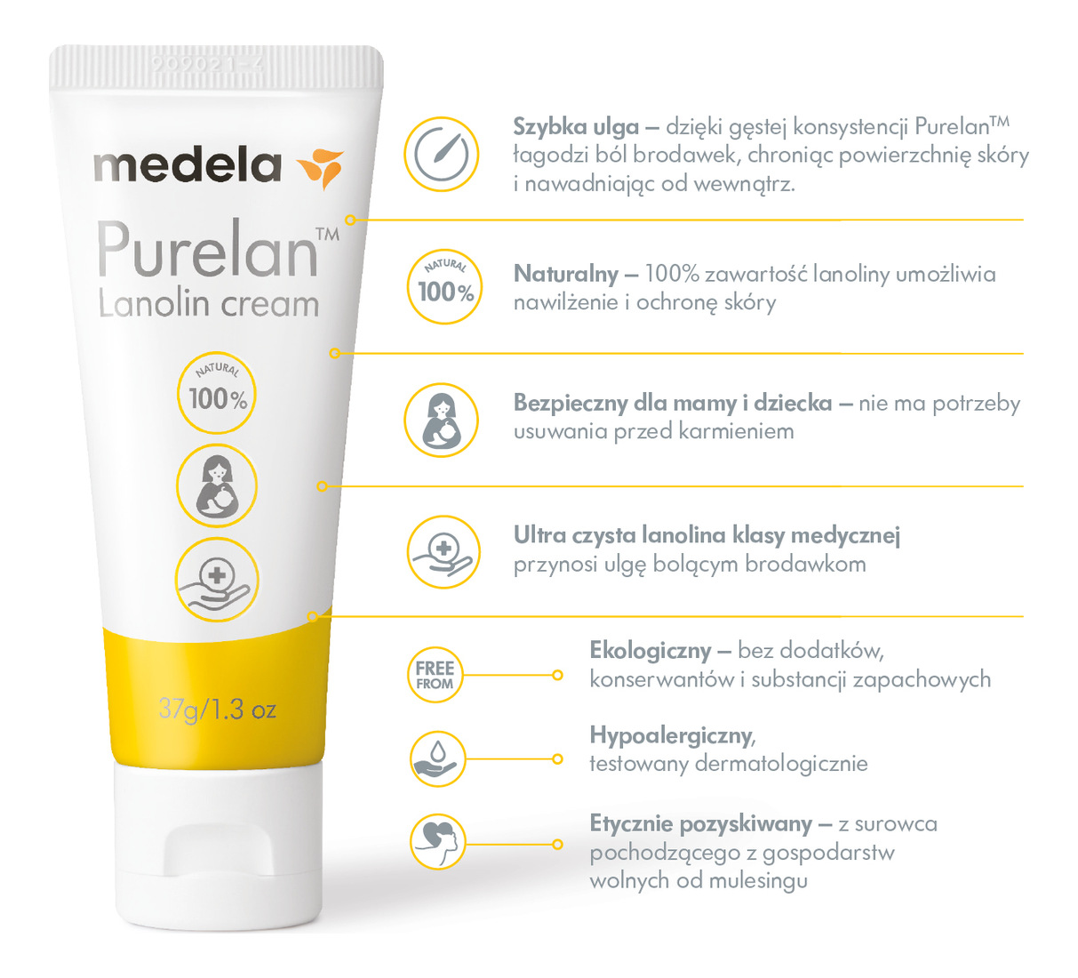 Medela PureLan krem na popękane brodawki 37g | TOMI.pl