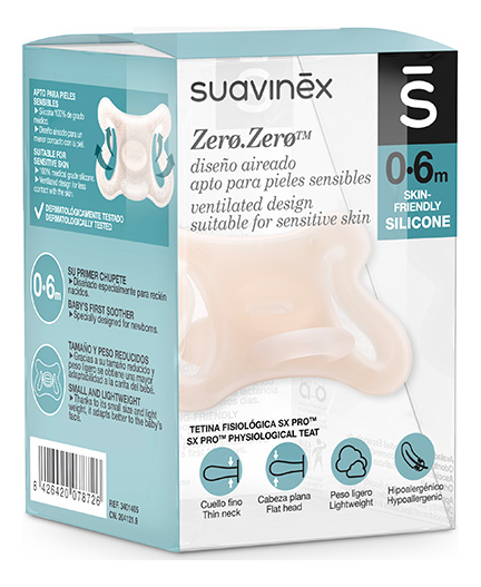 Suavinex smoczek fizjologiczny SX Pro silikonowy 0-6m Zero Zero | TOMI.pl