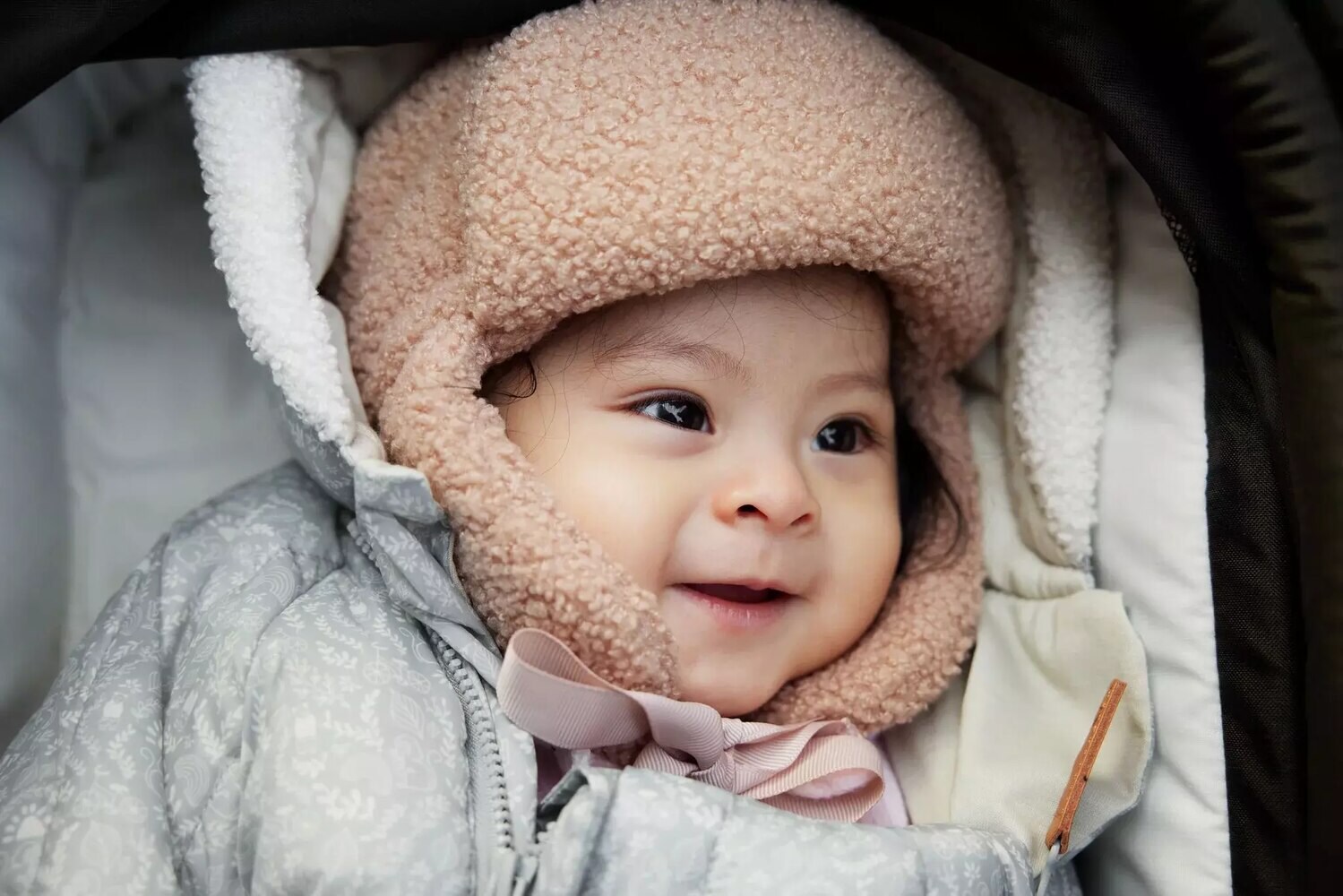 Elodie Details czapka zimowa Aviator Pink Boucle | sklep dla dzieci TOMI.pl