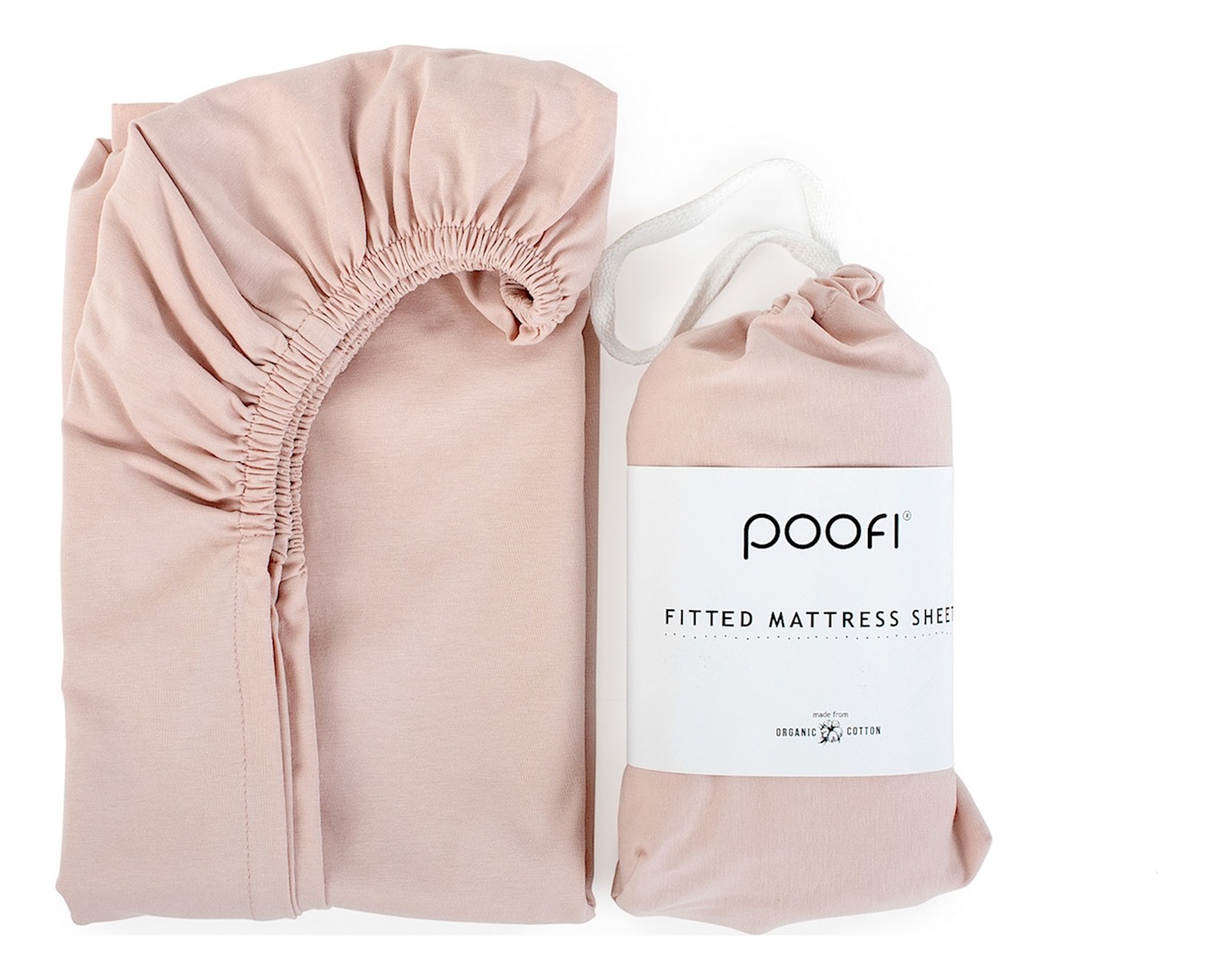 Poofi prześcieradło Organic&Color 140x70 Pudrowy | TOMI.pl