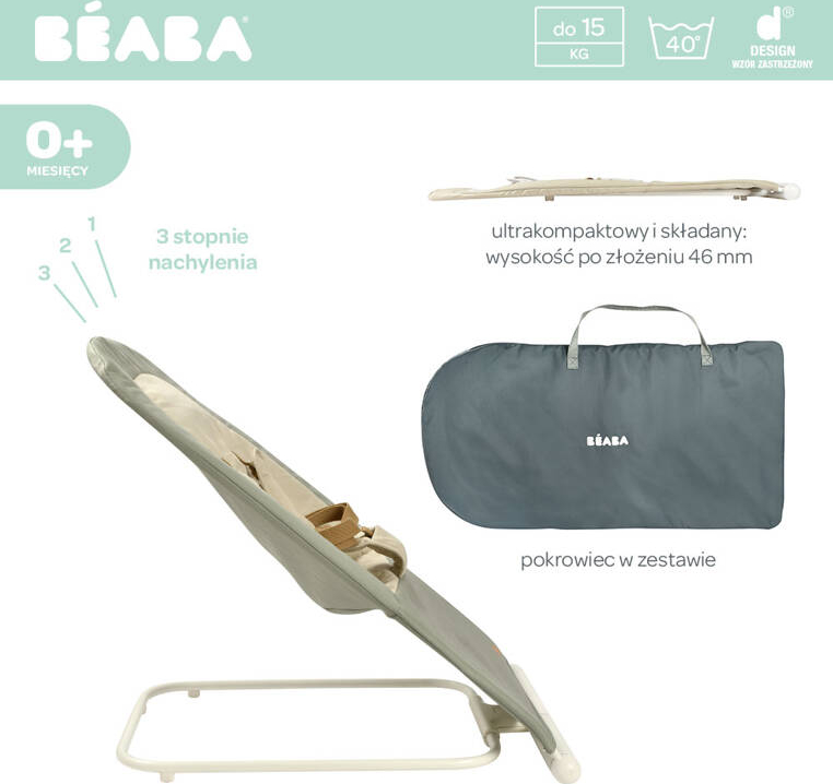 Beaba leżaczek składany Eazy Relax Lichen | TOMI.pl
