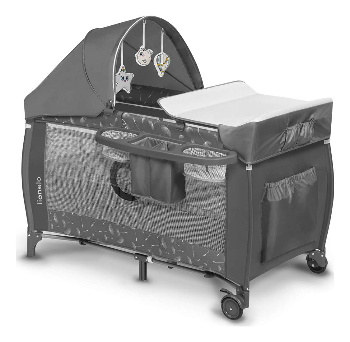 Lionelo Sven Plus łóżeczko tusrystyczne Grey Concrete | baby shop TOMI.pl