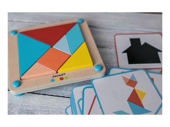 Janod układanka drewniana Tangram Essentiel | TOMI.pl
